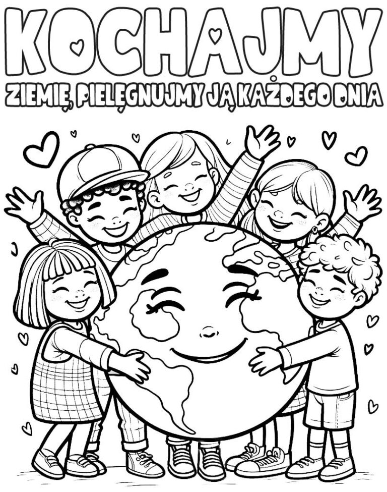 Kochajmy Ziemię kolorowanka edukacyjna dla dzieci Kochajmy Ziemię kolorowanka edukacyjna dla dzieci